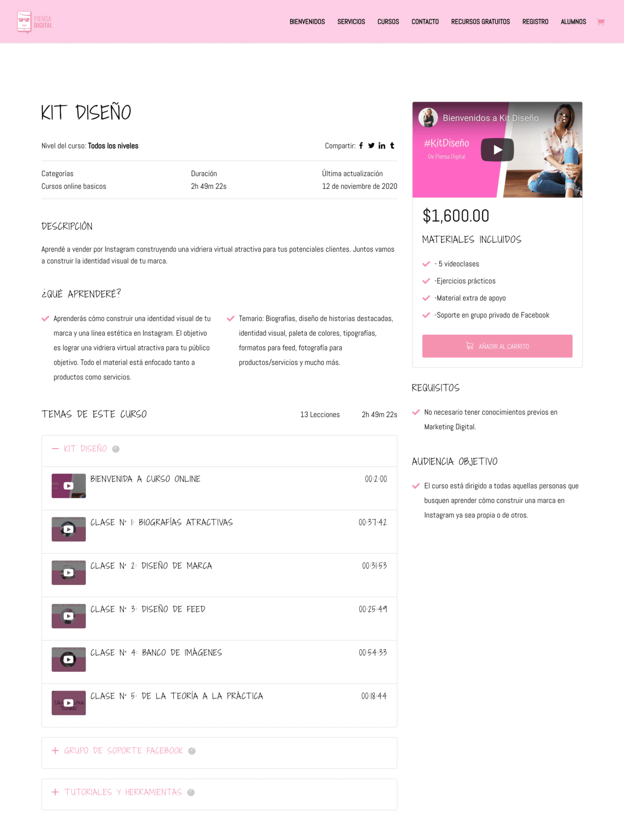 Cursos virtuales - Desarrollo Web